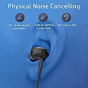 yi-shaney Bluetooth 5.0 Wireless Neckband Headphones with 20 H Playtime, Built-in Mic Lightweight Magnetic Earbuds, Crystal-Clear Voice and Noise Cancelling Headset Sweatproof (Black)