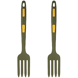 2Pcs Silicone Flexible Fork, Heat-Resistant Cooking Fork, Dishwasher Safe - Kitchen Non Stick Fork for Mix Ingredients, Whisk Eggs