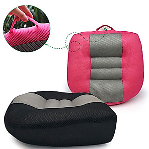 Thboxes Car Seat Cushion Heightening Height Boost Mat, Portable Breathable Driver Seat Cushion for Height, Provides Good Driving Visibility Rose/Grey 40 40 12cm