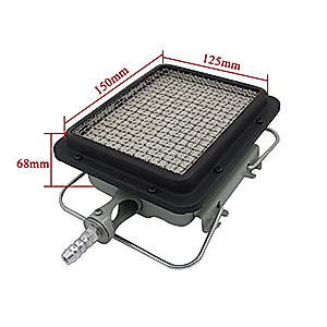 IRON1974 Stove Camping Grill Barbecue Gas Barbecue Burner Portable Camper Heater with Grill Infrared Ceramic Gas