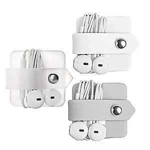 ELFRhino Silicone Earphone Organizer Earphone Wrap Winder Headphone Cord Organizer Wrap Winder Manager/Cable Winder 3 Pieces