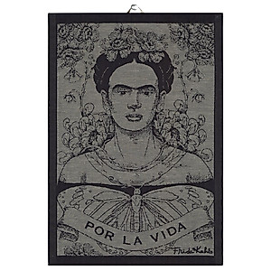 Ekelund Weavers - Frida Kahlo Design 'Fuerza' -100% Organic Cotton Dish Towel - @14 x 21 inches