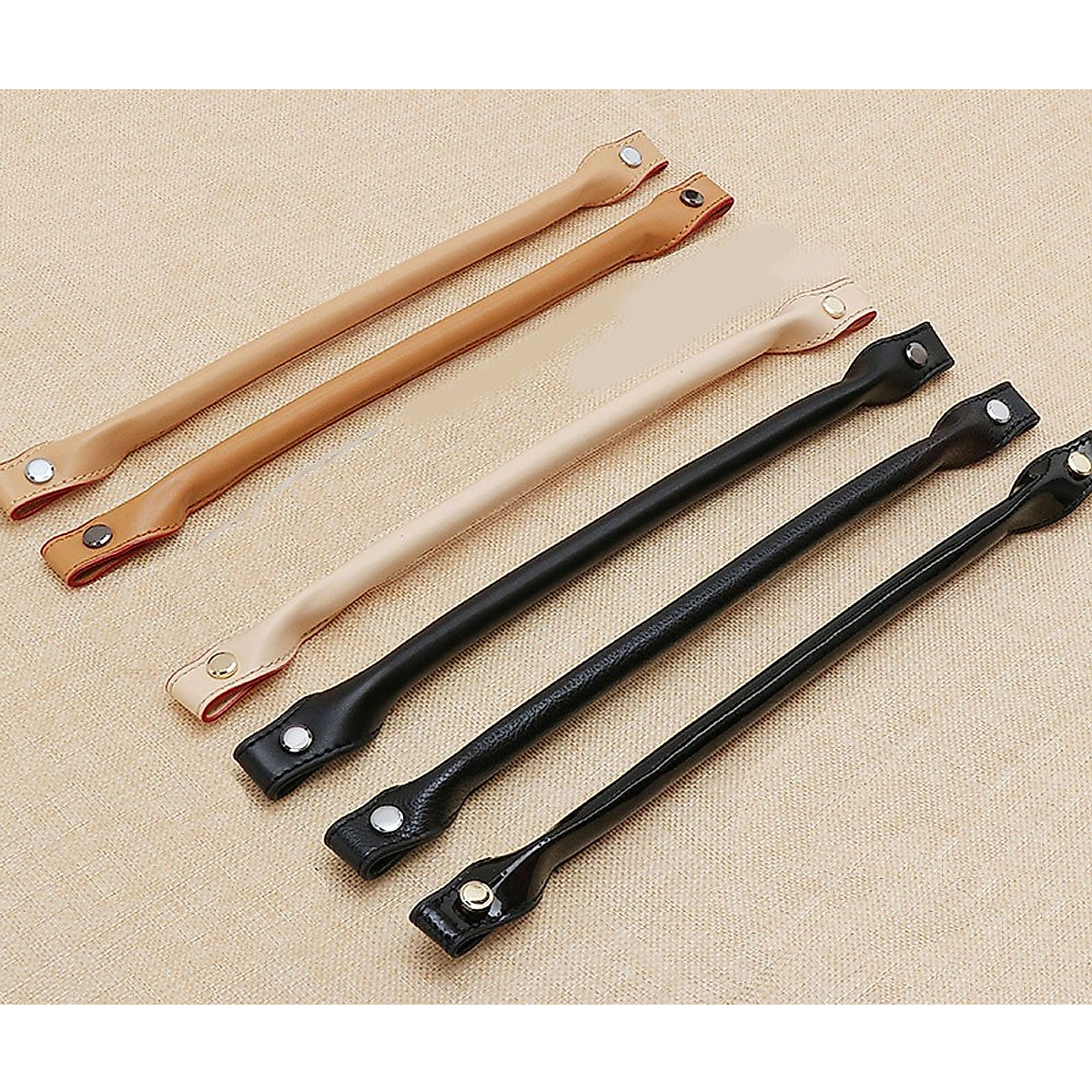 2pcs Synthetic Leather Genuine Quality Replacement Interchangeable Shoulder Strap for Handbags Purse Bags- Beige