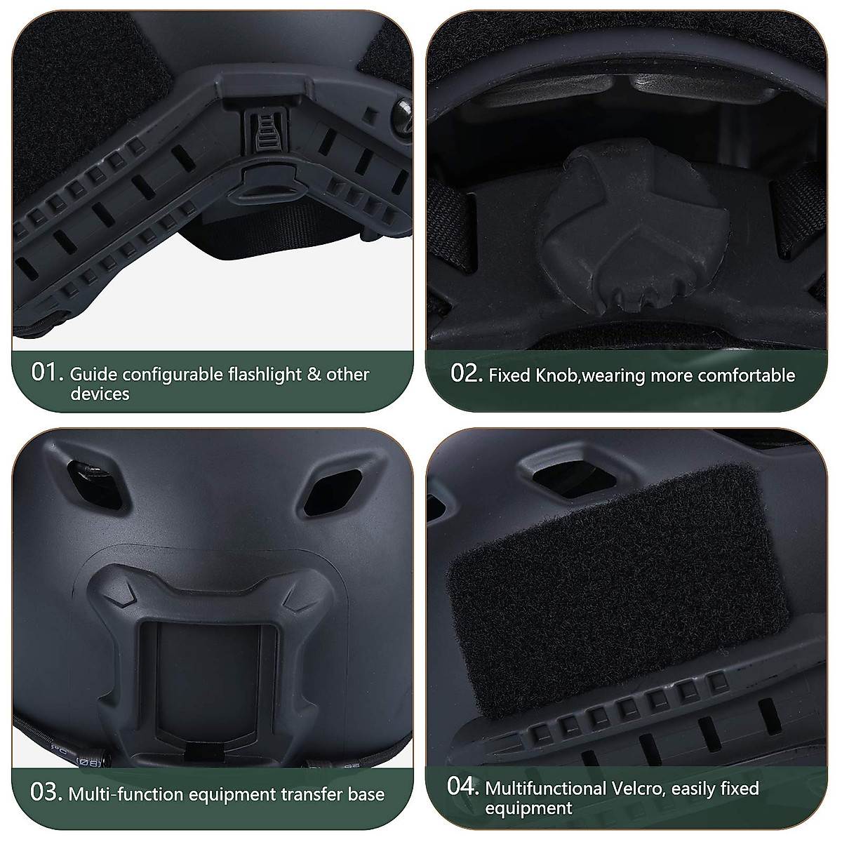 Tongcamo Helmet Bump Helmet Fast BJ Tape for Men Multicam Sports Hunting Shooting