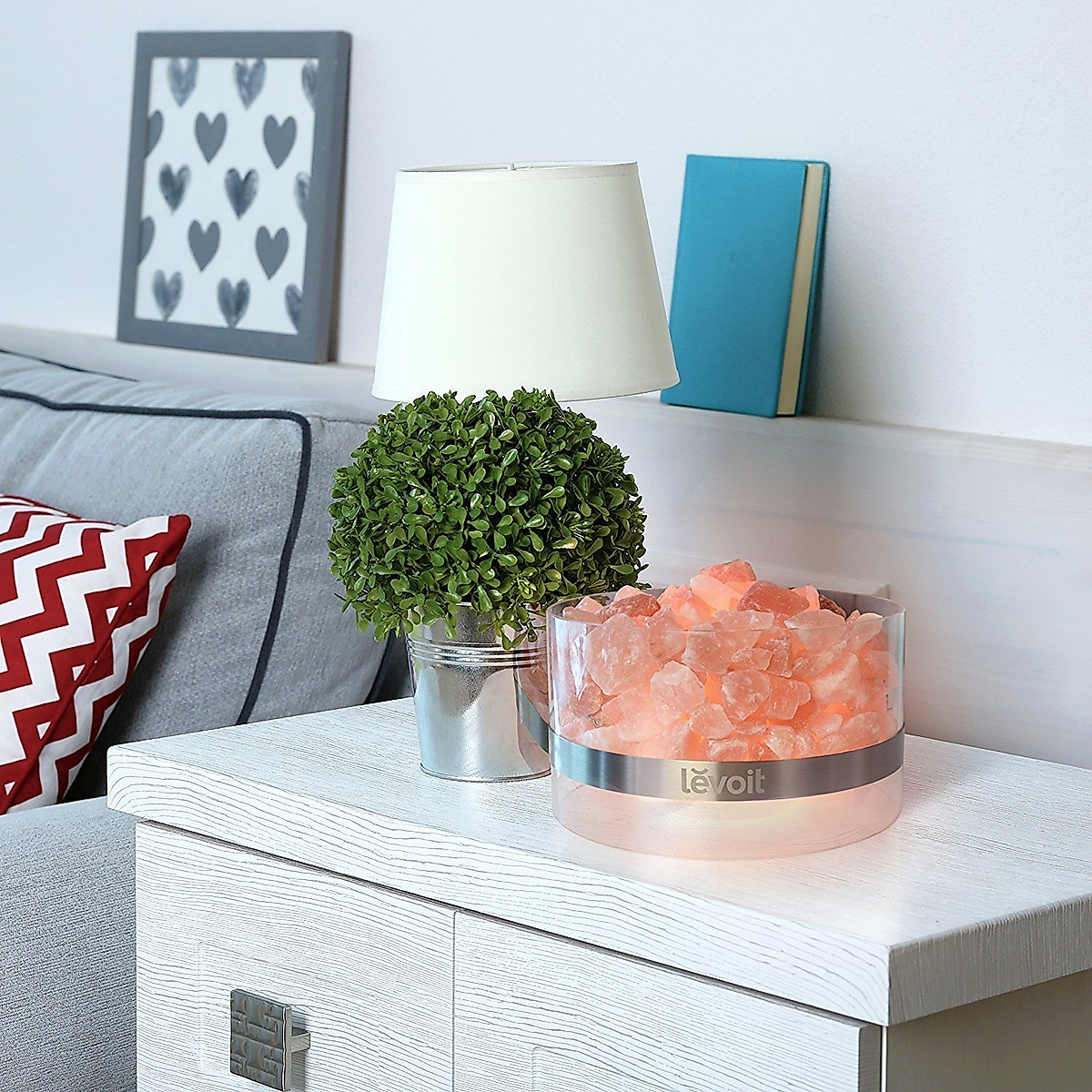 LEVOIT Aria Himalayan Salt Lamp, Pink Rock Large Crystal Natural Himilian Gift Night Light (ETL Certified) Touch Dimmer, 8.5lbs