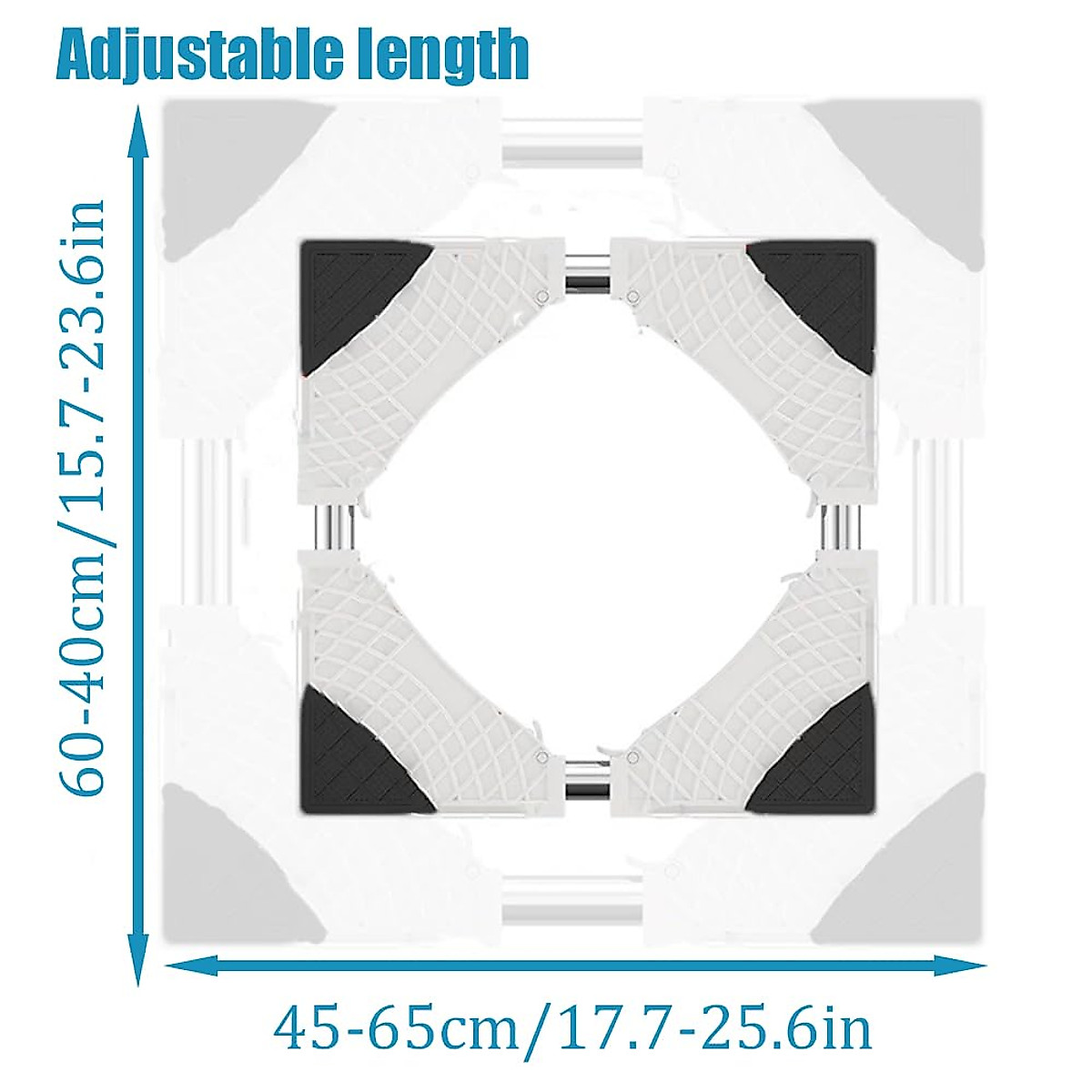 SSEHCWAN Washer and Dryer Stands, Washing Machine Stand Base Adjustable Appliance Base Max Load 770LB/350KG Pedestal for Washing Machine Dryers Refrigerator, Increase 9.4-10.6inch 24-27cm Height