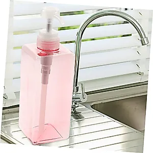 FELTECHELECTR Refillable Pump Bottle Square Liquid Dispenser for Shampoo Body Wash Face Wash Lotion and Liquid Soap for Bathroom and Shower Use