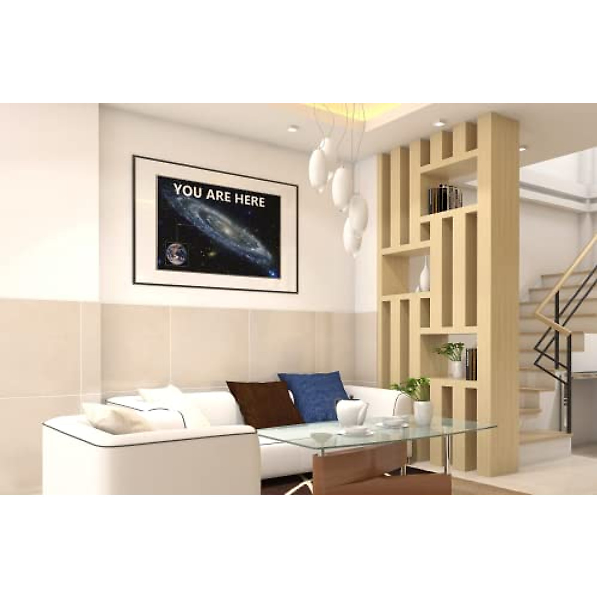 You are Here Galaxy Cool Solar System Human Earth Location Classroom Decorations NASA Milky Way Posters Science Room Kids Toddlers Teens Educational Astronomy Cool Wall Decor Art Print Poster 36x24