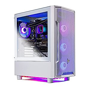 Skytech Archangel Gaming PC Desktop – Intel Core i7 12700F 2.1 GHz, NVIDIA RTX 4060 Ti, 1TB NVME SSD, 16GB DDR4 RAM 3200, 600W Gold PSU, 240mm AIO, 11AC Wi-Fi, Windows 11 Home 64-bit,White