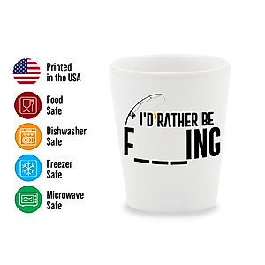 Bubble Hugs Fisherman Shot Glass - I'D Rater Be F Ing - Funny Witty Fish Fisherman River Fishing Lures Flounder Net Present for Dad Uncle Mom