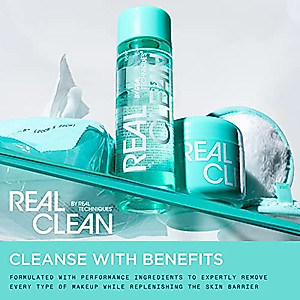 Real Techniques Real Clean In-The-Clear Eye Makeup Remover, Gentle Liquid Makeup Remover, Skin Repair Ingredients, Hyaluronic Acid & Vitamin C, Vegan & Cruelty-Free, 4 fl.oz./110 mL Bottle