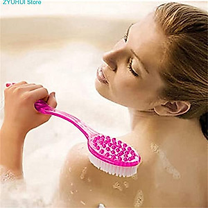 INGVY Dry Brushing Body Brush Bath Brush Back Body Bath Shower Sponge Scrubber Brushes with Handle Exfoliating Scrub (Color : 1)