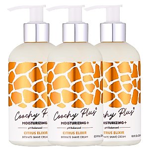 Coochy Plus Intimate Shaving Cream MOISTURIZING Plus CITRUS ELIXIR For Pubic, Bikini Line, Armpit - Rash-Free With Patent-Pending Formula–Prevents Razor Burns & Bumps, In-Grown Hairs, Itchiness 3 Pack