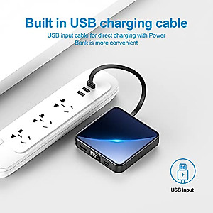 ummz 12000mAh Small Power Bank,Mini Portable Charger Built in 4 Cables,USB C Input/Output with Smart LED Display,External Battery Portable Charger Power Bank for iPhone,Tablet,Samsung