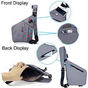 Strangefly Chest Sling Bag Anti-Theft Side Crossbody Backpack Casual Shoulder Daypack Lightweight Polyester Purse Pocket Bag for Men Women (Gray)