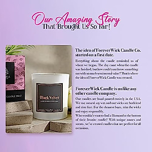 Foreverwick Black Velvet Majestic Moss Surprise Soy Wax Candle with Diamond Inside 14Oz Jar, Large Candles, Scented, Gift Women, Glass, Large Size, Double Pour Inspired, 70 Hours