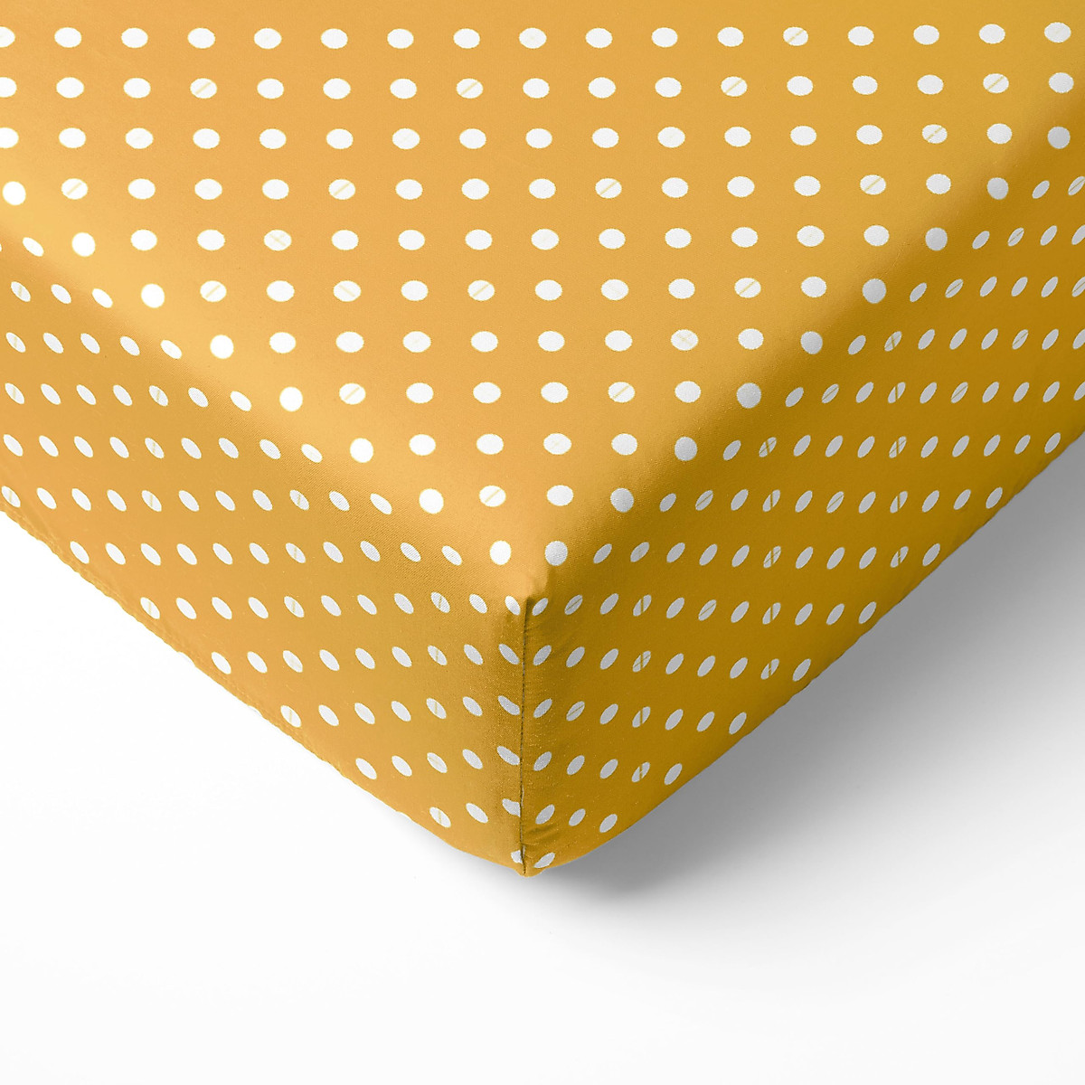 Bacati - Yellow Pin Dots Crib Fitted Sheet