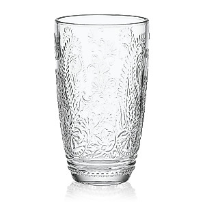 Fitz and Floyd Maddi Highball Tumbler Cups, Set of 4, Clear