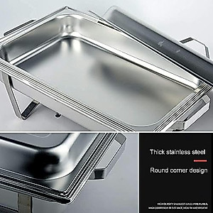 Chafing Dishes Chafing Dish Buffet Set, Food Warmers Server Warming Tray Round Rectangular Chafers, Stainless Steel Square Chafer, Round Food Warmer Chafing For Catering Warmer Chafer Set, Energy Effi