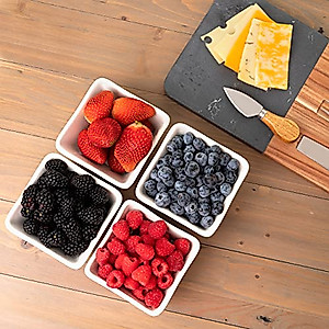 Ceramic Berry Basket set of 4 | Farmers berry basket | Strawberry market basket | Cute berry bowl | Unique ceramic fruit bowl| berry containers with holes | ceramic fruit basket for fridge