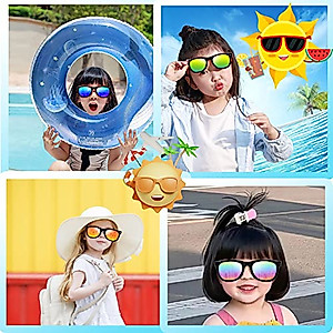 Kids Sunglasses Bulk,24 Pack Sunglasses Kids Party Favor for Kids Age 4-8-12, Neon Sunglasses with UV400 Protection Pool Party Toys, Goody Bag Stuffers, Summer Toys for Boys and Girls.