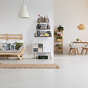 Schliersee Floating Shelves Wall Mounted Mesh Storage Shelf Set for Bathroom, Bedroom, Kitchen, Living Room, Office, Set of 3 Pack