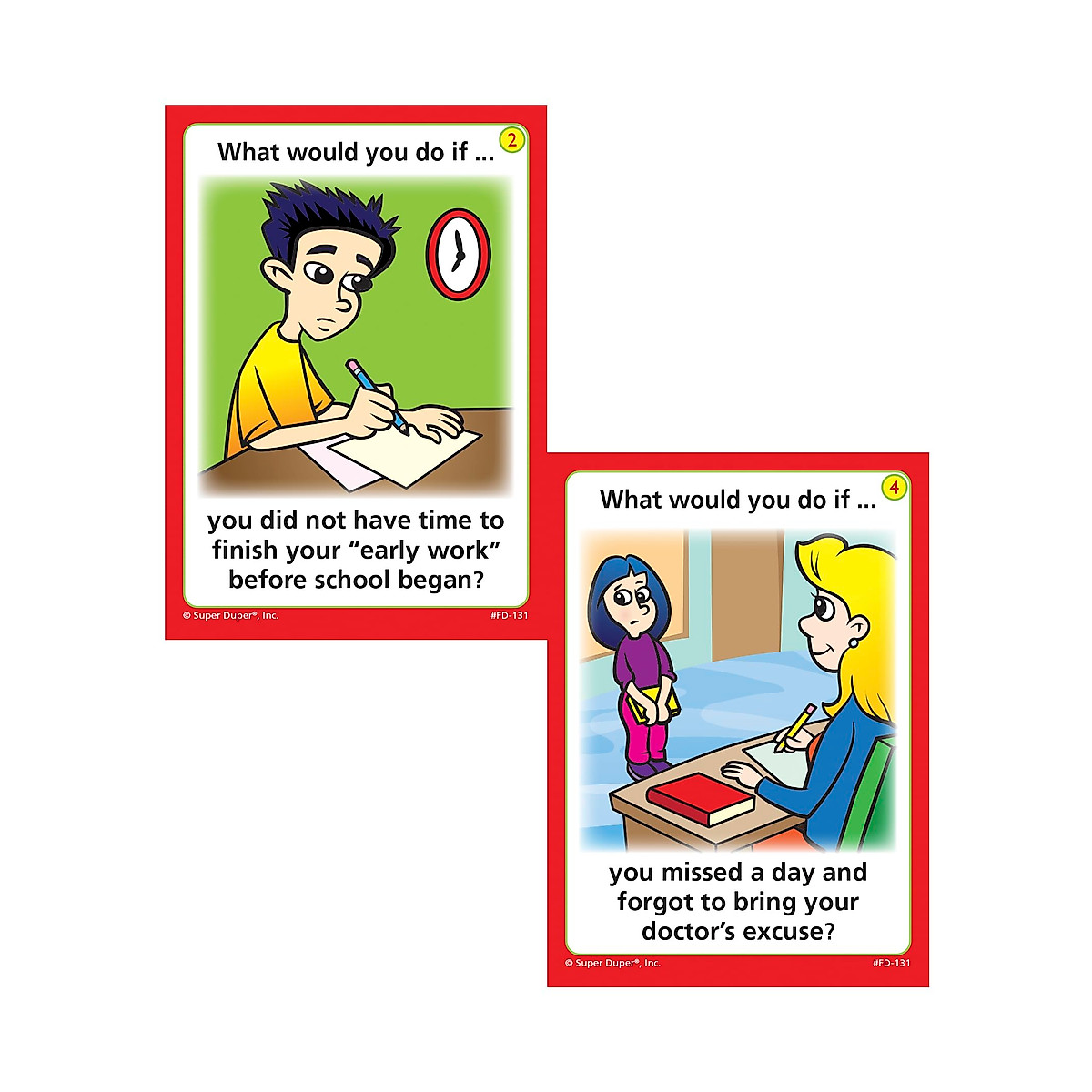 Super Duper Publications | What Would You Do at School If… Fun Deck | Social Skills Flash Cards | Educational Learning Materials for Children
