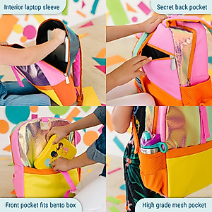 Wildkin Pack-it-All Kids Backpack for Boys & Girls, Ideal Size for School & Travel Backpack for Kids, Features Front Strap, Interior Sleeve, Back Support & Side Pocket (Orange Shimmer)