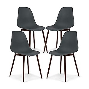 Poly and Bark Landon Sculpted Dining Chair in Smoke Gray (Set of 4)