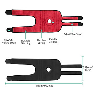 VINTEAM Knee Brace Support for Men & Women - Adjustable Knee Strap, Compression Neoprene, Universal Size (30-50cm)