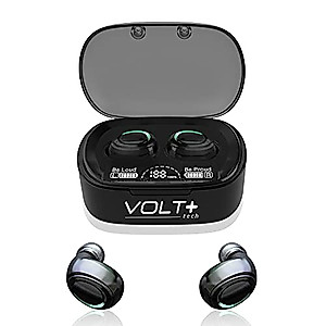 VOLT PLUS TECH Wireless V5.1 PRO Earbuds Compatible with Samsung Galaxy S20 Plus 5G IPX3 Bluetooth Touch Waterproof/Sweatproof/Noise Reduction with Mic (Black)