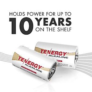 Tenergy 1.5V C Alkaline LR14 Battery, High Performance C Non-Rechargeable Batteries for Clocks, Remotes, Toys & Electronic Devices, Replacement C Cell Batteries, 12 Pack