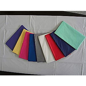 Mountclear 12-Pack Disposable Plastic Tablecloths 54" x 108" Rectangle Table Cover (Silver)