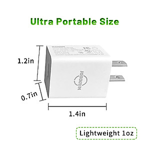 WADDDDI USB A Charger 1A/5V Single Port USB Wall Plug 5W Wall Plug Brick Portable Travel Power Adapter UL Listed 2 Pack (Black)