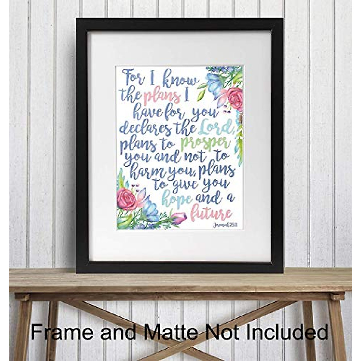 Jeremiah 29 11 Wall Art - For I Know the Plans I Have for You - Christian Inspirational Wall Decor - Religious Wall Art - Bible Verse Gifts - Catholic Wall Decor for Women - Scripture Wall Art