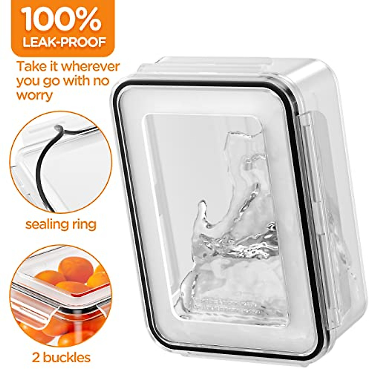 HOMETALL 40 PCS Food Storage Containers with Lids Airtight, 100% Leakproof Plastic Meal-Prep Containers Reusable(20 Containers & 20 Lids),Microwave and Dishwasher Safe, Includes Labels & Pen