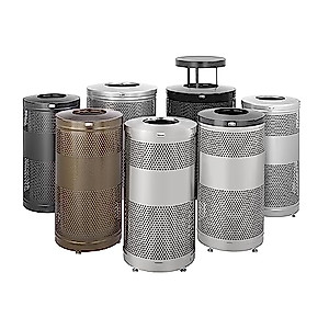 Rubbermaid Commercial Products Classic Trash Can, 51-Gallon, Stainless Steel Black, Hands-Free Indoor/Outdoor Garbage Bin for Mall/Stadium/Office/Lobby/Restaurant