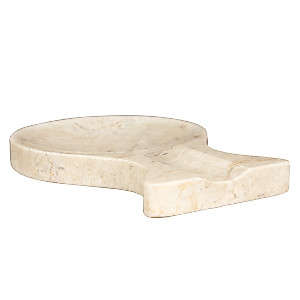 Creative Home Natural Champagne Marble Spoon Rest Ladle Utensil Holder Spatula Holder Kitchen Countertop Dining Table Organizer, 8.6" x 4.9" x 0.8" H, Beige