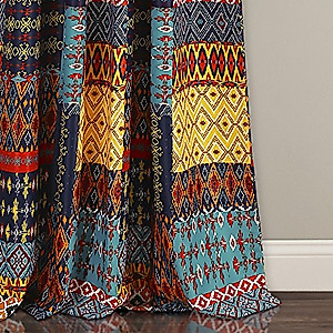 Lush Decor, Multicolor Misha Room Darkening Window Curtain Panel Set, 84" x 52"