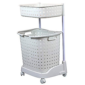 Basicwise QI003311 Plastic Laundry Hamper, White