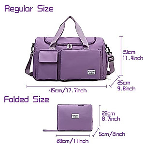 Gym Bag for Women and Men, Small Travel Duffel Bag for Sports, Gyms and Weekend Getaway, Waterproof Duffle bag with Shoe and Wet Clothes Compartments, Lightweight Carry on Gym Bags