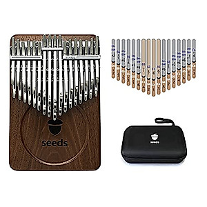 Seeds Pisces 34 Key Chromatic Kalimba C-Tuned | Double Layer Flat Board Thumb Piano Instrument | Music Kalimba Gifts Idea