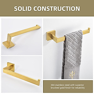 Angle Simple Hand Towel Holder, SUS 304 Stainless Steel Bathroom Towel Hanger Rack for Wall, Brushed Gold, 10.24 Inches