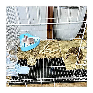 Rabbit Triangle Potty Trainer Corner Small Animal Toilet Litter Box Pet Bedding Pee Pan Tray Toilet for Hamster Chinchilla Guinea Pig Bunny Ferret (Blue)