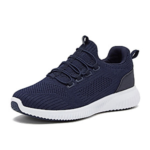 Avia Air Slip On Shoes for Women - Casual Comfortable Athletic Tennis Walking Sneakers for Women with Memory Foam - Navy Blue/White, 8 Medium