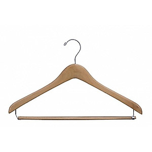NAHANCO 2117CHPB Extra Thick Concave Wood Suit Hanger, 17", Natural Lacquered (Pack of 40)
