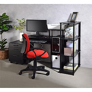 Acme Lyphre Wooden Rectangle Top Computer Desk with Keyboard Tray in Black