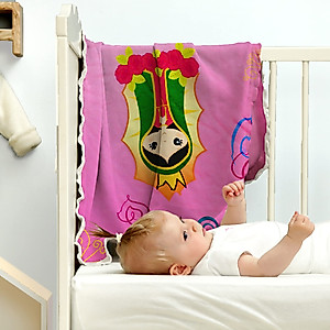 Linzy Plush Virgin Mary Our Lady of Virgen de Guadalupe Baby Double Blanket, Super Soft Baby Double Blanket (50x40 Inch), Pink, 62312
