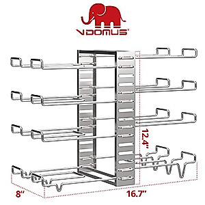 Vdomus Kitchen wrap Organizer Rack, Adjustable Wrap Stand for Kitchen Cabinet Tin foil, Sandwhich Bags, Saran Wrap Kitchen Organizer for Storage, Silver