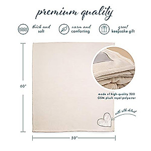 Pavilion Gift Company 19506 Comfort Forever Friend Thick Warm 320 GSM Royal Plush Throw Blanket, Beige